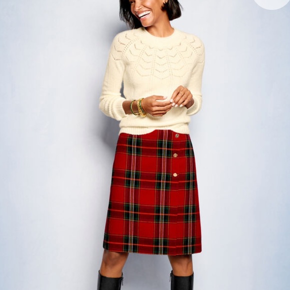 Talbots | Skirts | Talbots Red Tartan Plaid Aline Skirt | Poshmark